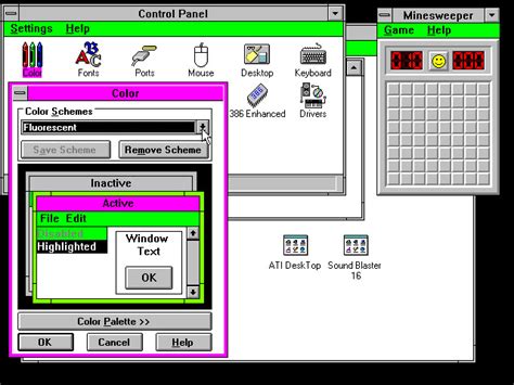 Windows 31 Fluorescent Color Scheme Never Obsolete On Tumblr
