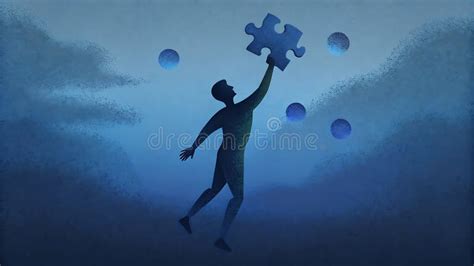 An Abstract Image Depicting A Silhouetted Person Reaching Upward With