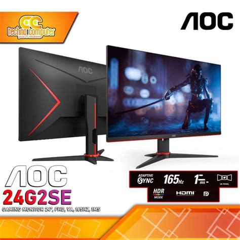 Jual Monitor Aoc 24g2se 70 Gaming Monitor 24 Inch Fhd 1920 X 1080 Va 165hz 1ms Di Seller