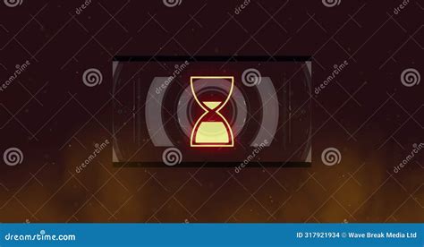 Spinning Hourglass Waiting Loading On Black Background 3d Animation