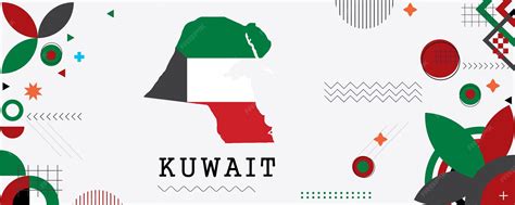 Premium Vector Kuwait Map Flag National Day Banner Design Flag Theme