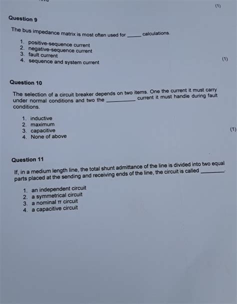 Solved Question The Bus Impedance Matrix Is Most Ofte Chegg Com