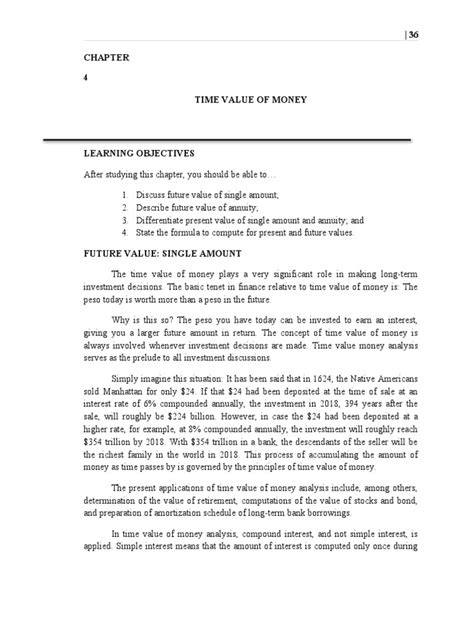 Chapter 4 Pdf Present Value Interest