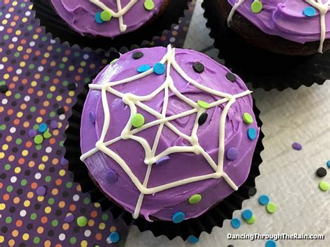 Deliciously Spooky Spider Web Cupcakes Dancing Through The Rain