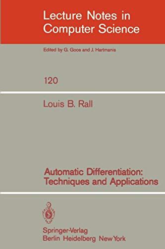 Automatic Differentiation Techniques And Applications Lecture Notes