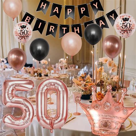 Specool 50th Birthday Decorations For Women 50th Birthday Balloons