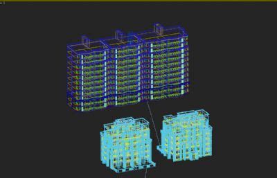 欧式洋房小区3d模型带院墙国外建筑模型下载 摩尔网cgmol