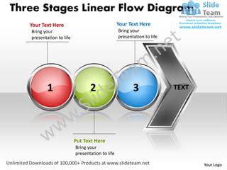 Business Power Point Templates Three State Diagram Ppt Linear Flow Sales Slides PPT