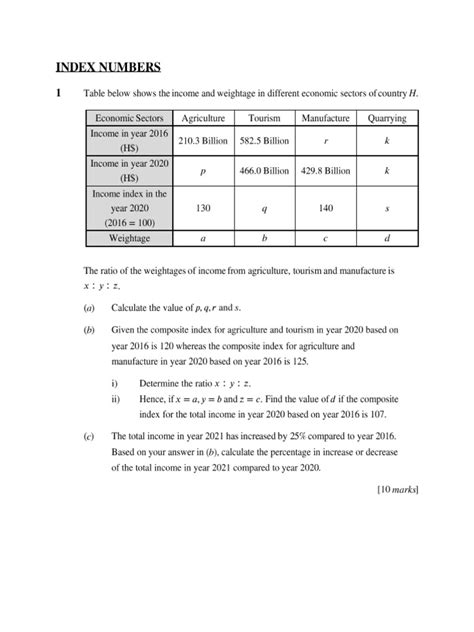 Index Numbers Pdf