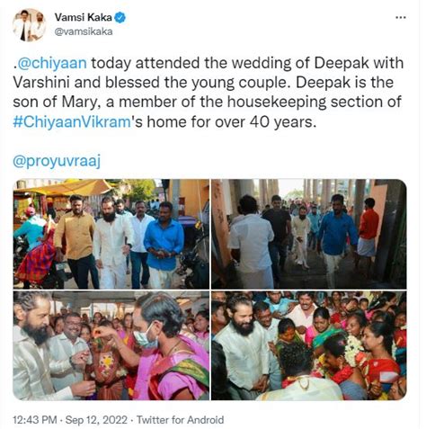 Vikram Attends Wedding Of His Staff Members Son Who Worked With Him