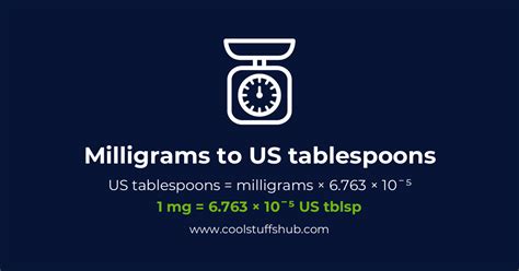 Milligrams To Us Tablespoons Conversion Mg To Us Tblsp