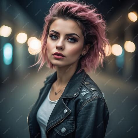 Premium Ai Image Portrait Of A Beautiful Young Short Haired Girl
