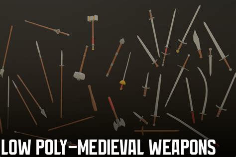 Low Poly Medieval Weapons 3d Weapons Unity Asset Store