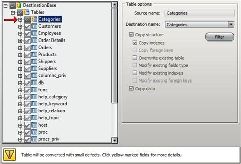 Pre Migration Checks Errors And Warnings Dbconvert Docs