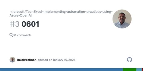 Issue Microsoft TechExcel Implementing Automation Practices Using Azure OpenAI GitHub