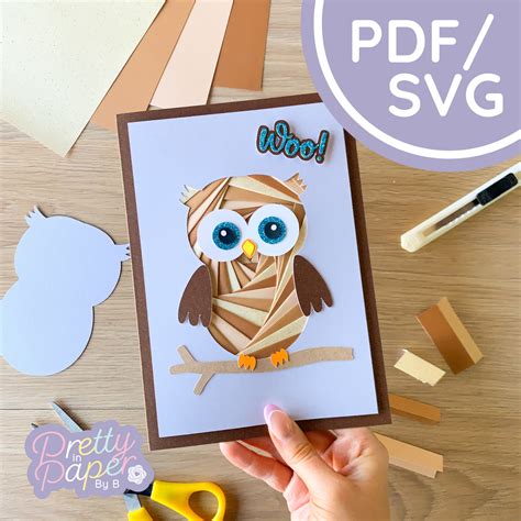 Owl Iris Folding Pattern Pdf And Svg Bird Beginner Printable Download