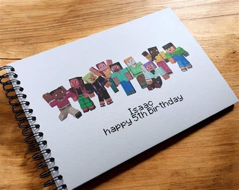 Personalised Minecraft A5 A4 A3 Square Scrapbook Photo Album Memory