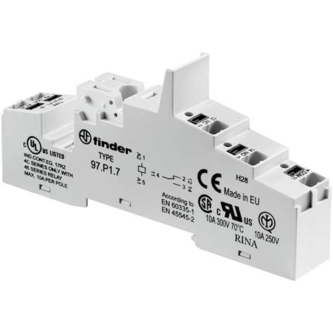 Finder 97p17 Relay Socket Push In Terminals Din Rail Grey 1pc Rapid
