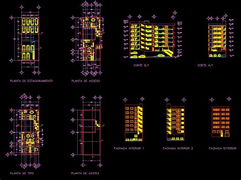 Edificio De Departamentos En Dwg 2 41 Mb Librería Cad