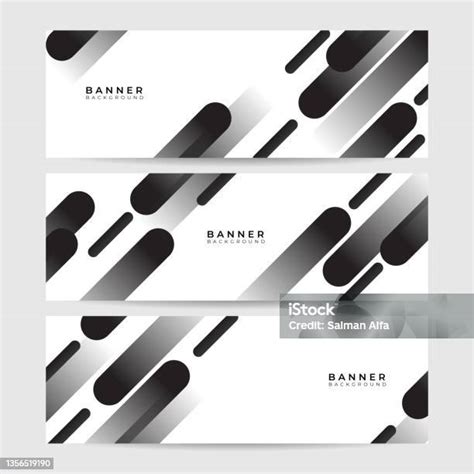 Black White Banner Vector Abstract Graphic Design Banner Pattern