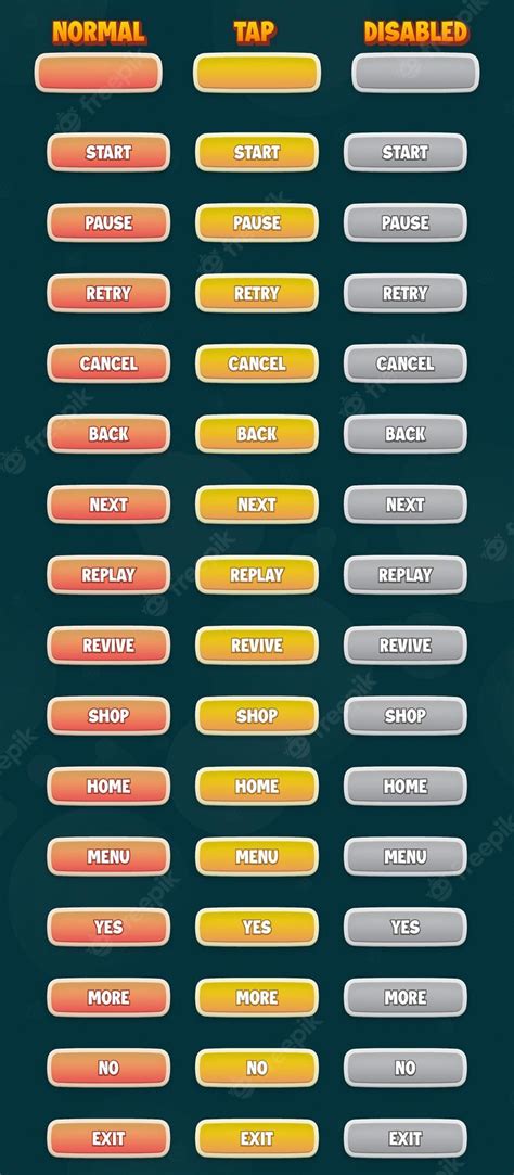 premium vector big set of buttons in cartoon style with editable text