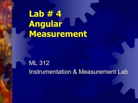 Angular Dimensional Measurement Pptppt