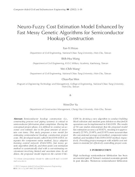 Pdf Neuro Fuzzy Cost Estimation Model Enhanced By Fast Messy Genetic Algorithms For