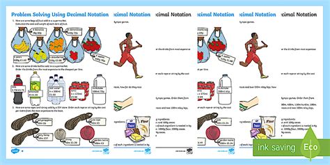 Black And White Problem Solving Using 4 Operations Decimals And Scaling