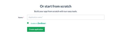 Create Application Zenbase