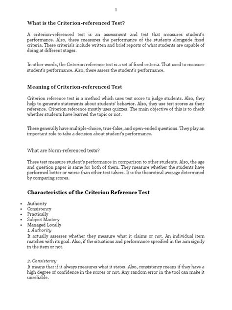 What Is The Criterion And Norm Reference Test Pdf Test Assessment