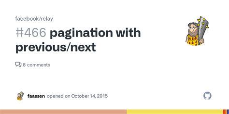 pagination with previous next · issue 466 · facebook relay · github