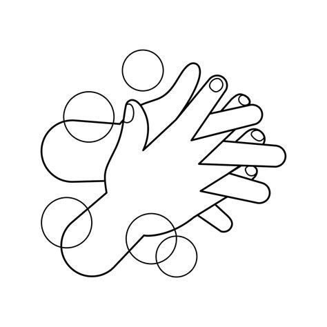Hand Washing With Soap Bubbles Hand Wash Outline Hand Wash Cartoon