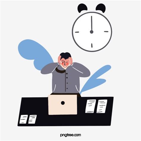 효율성 그림을 향상시키기 위해 만화 일러스트 컴퓨터 작업 시계 만화 손으로 그린 업무 Png 일러스트 및 Psd 이미지 무료 다운로드 Pngtree 만화 만화