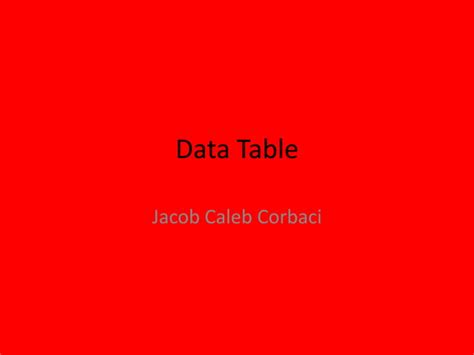 Data Table Pptx Geology Science