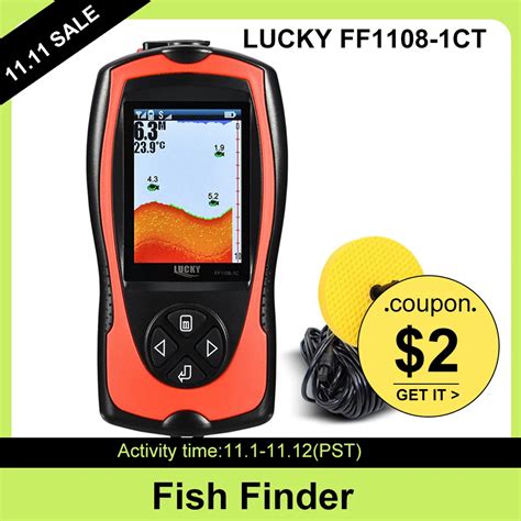 Lucky Ff1108 1ct Portable Fish Finder 100m Depth Fish Alarm Wired Fish