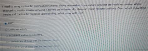 I Need To Assay My Insulin Purification Scheme I