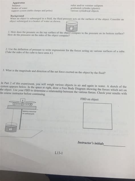 solved when an object is submerged in a hold the fluid