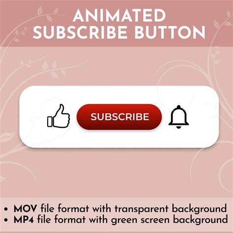 Animated Youtube Subscribe Button Overlay For Intro Videos Digital Download Etsy