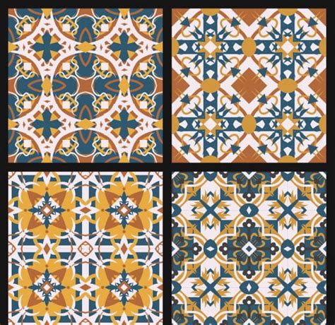 원활한 패턴 템플릿 클래식 화려한 대칭 반복 장식 Ai Eps Uidownload