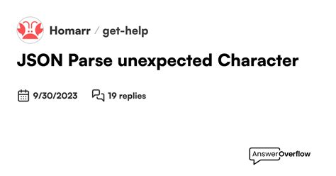Json Parse Unexpected Character Homarr