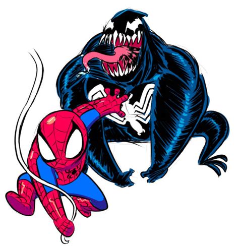 A Drawing Of Spider Man And Venom By Theguywhodrawsalot On Deviantart