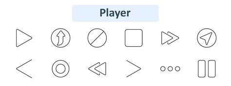 Media Player Icon Set Play Forward Pause Stop Rewind Next