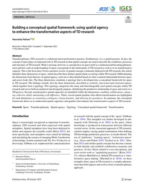 Pdf Building A Conceptual Spatial Framework Using Spatial Agency To