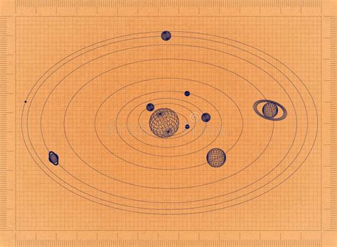 Solar System Blueprint Isolated Stock Illustration Illustration Of