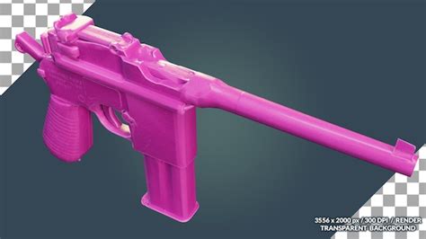 Premium Psd 3d Gun Render Image