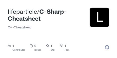 Github Lifeparticlec Sharp Cheatsheet C Cheatsheet