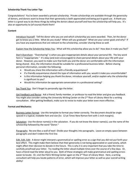 Scholarship Thank You Letter Tips Writing Guide
