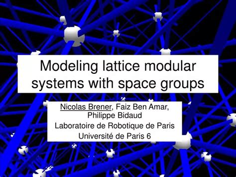 Ppt Modeling Lattice Modular Systems With Space Groups Powerpoint