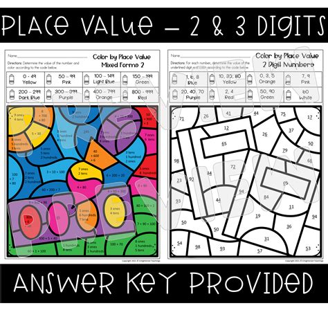 Place Value Hundreds Tens And Ones Color By Code Place Value