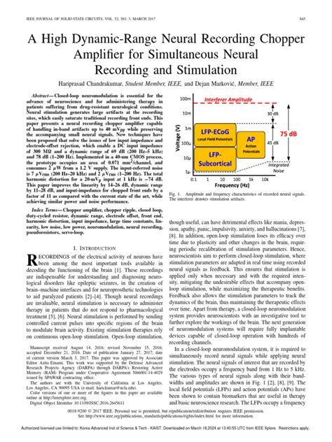 a high dynamic range neural recording chopper amplifier for